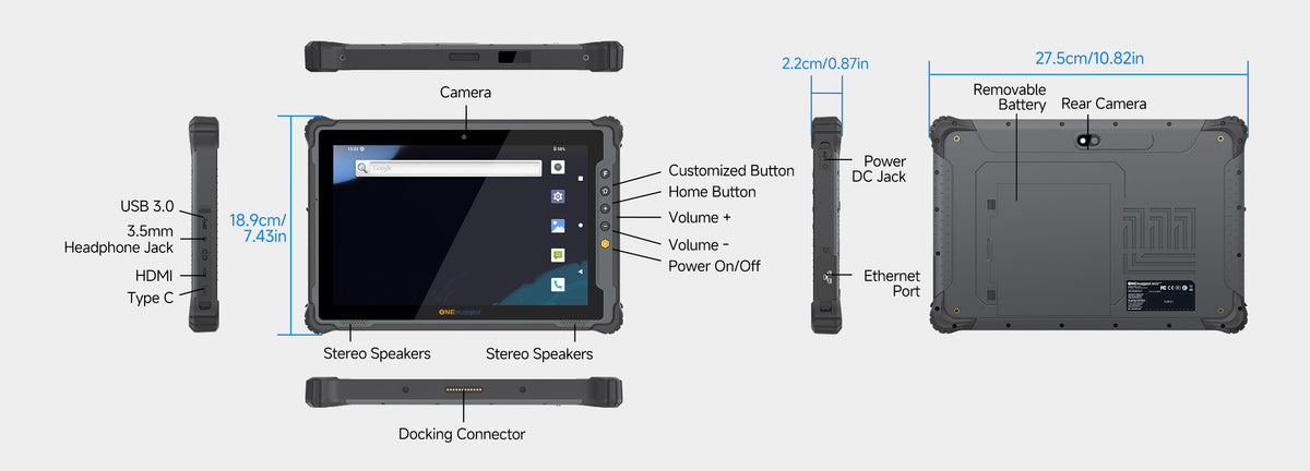 ONERugged M10T Rugged Tablet – Android 14, Helio G99, IP65 - ONERugged ...
