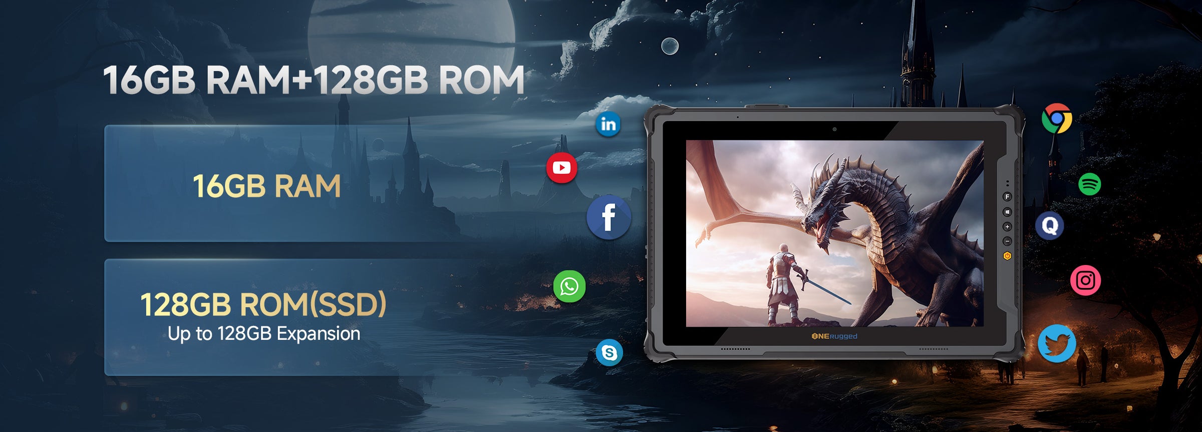 ONERugged M20A Rugged Tablet 12th Gen Intel Core for Construction ...