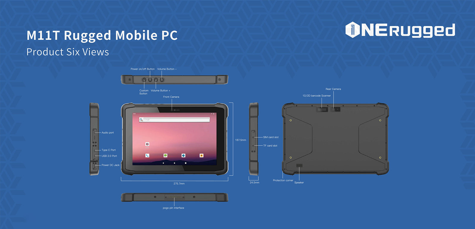 M11T 10" Rugged Handheld Android 14 Tablet with Hardened Touch Screen ...