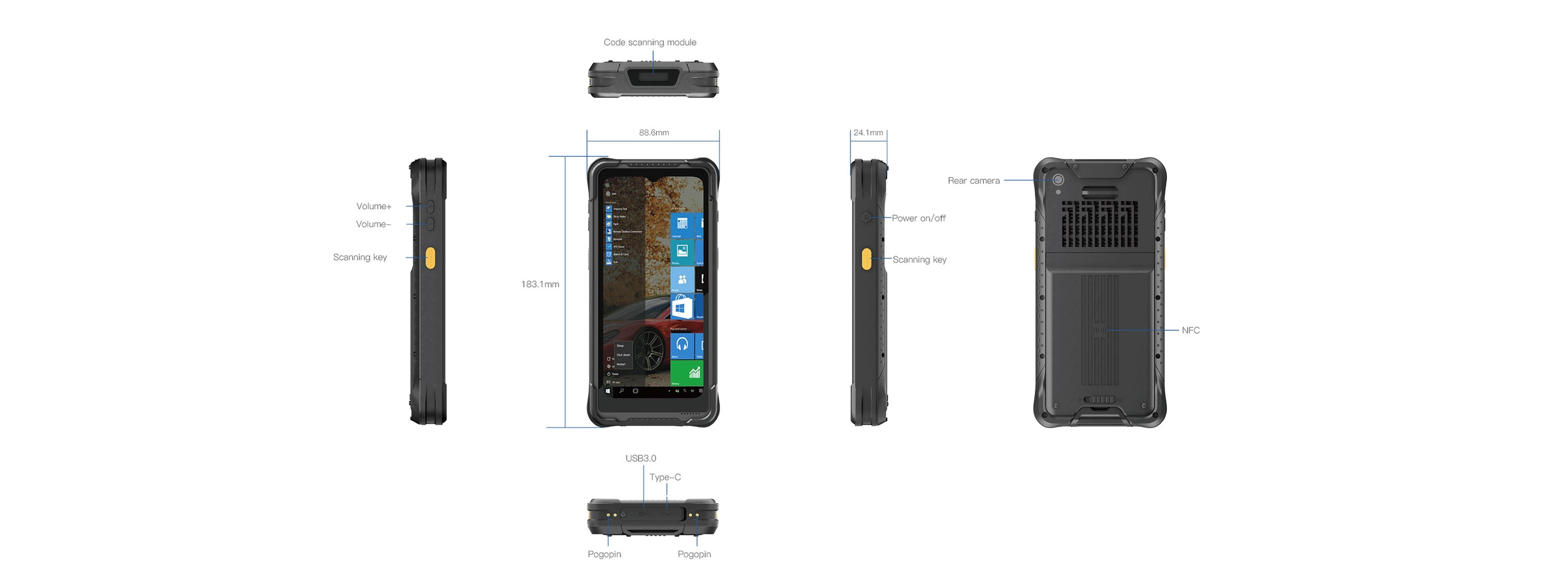 ONERugged I61J Rugged Barcode Scanner Windows 11 Pro IP65 - ONERugged Store